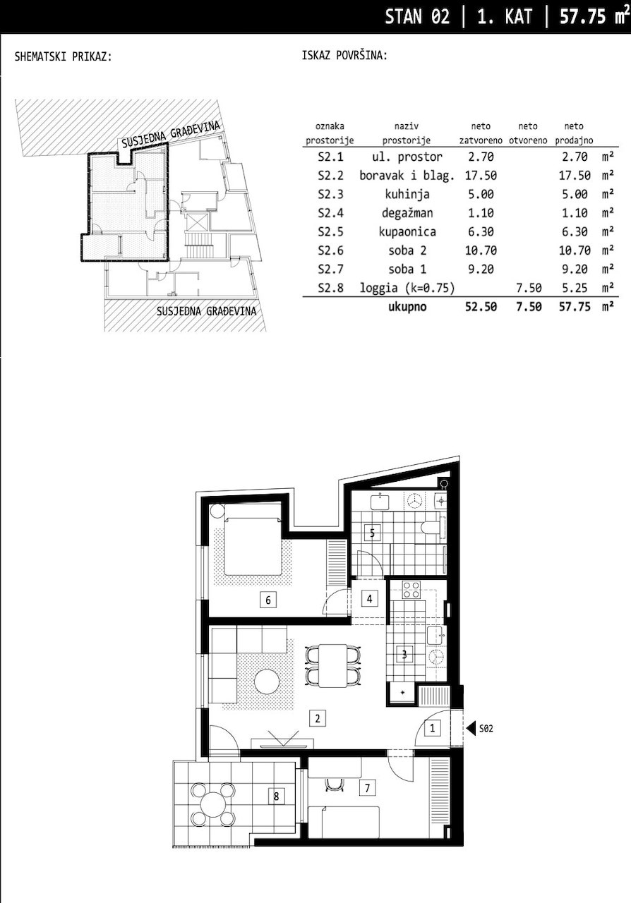 Zagreb Trešnjevka trosoban stan 58 m2 - S2 NOVOGRADNJA | INDEX OGLASI