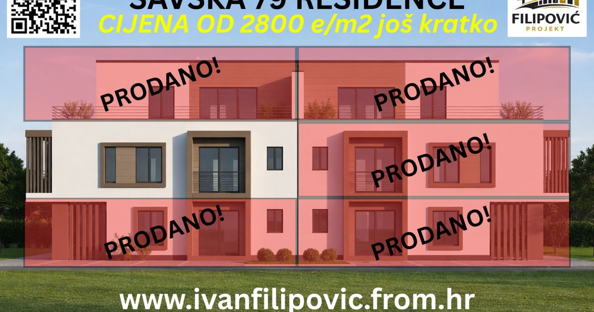 POSLJEDNJI STAN! Savska 79 Residence – 95 m², 3 sobe, 2 kupaonice ...