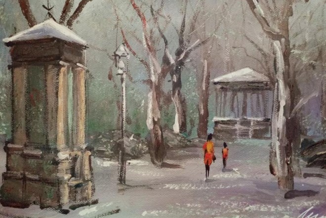 Umjetnička slika Zagreb Zrinjevac - snijeg | INDEX OGLASI